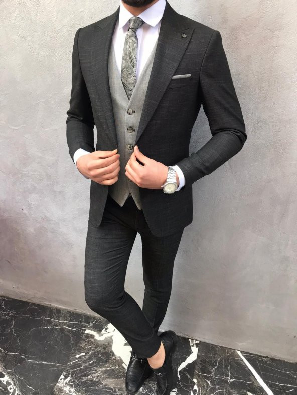 Bycool Slim Fit Kırlangıç Yaka Siyah Kombin Ta - PttAVM