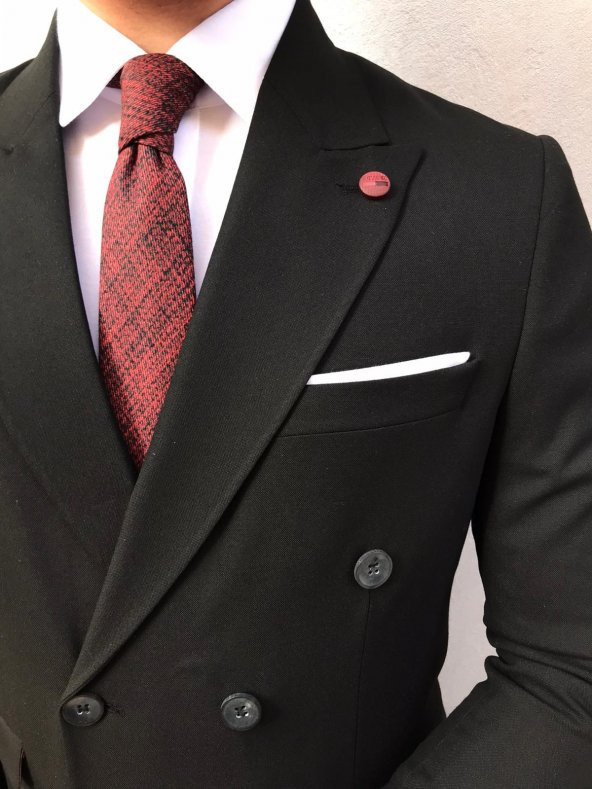 Bycool Slim Fit Siyah Kruvaze Takım Elbise - PttAVM