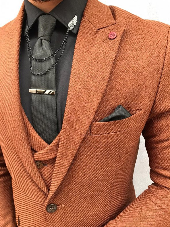 PTTAVM: Bycool Slim Fit Kahverengi Kombin Takım Elbise