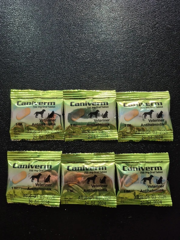 Caniverm 700 mg Oral Tablet Kedi-Köpek İç Para - PttAVM