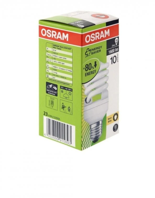 Osram tasarruflu 23w 1600 lümen beyaz ışık AMP - PttAVM.com