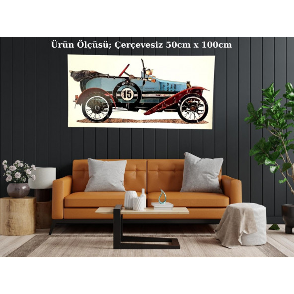 Kanvas Tablo 50cm x 100cm Dekoratif Araba Tema - PttAVM