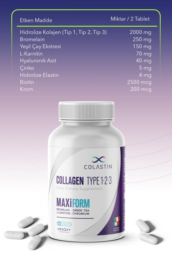 Colastin Kolajen 1-2-3 MaxiForm 60 Tablet - PttAVM