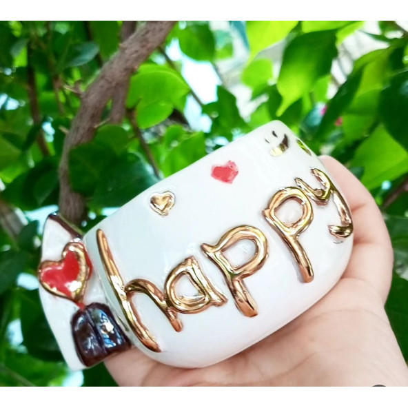 Happy El Yapımı Seramik Kahve Fincanı - PttAVM.com - 2024