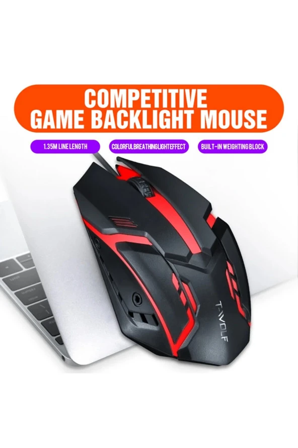 T-WOLF V1 RGB (7 Renk) Kablolu Gaming Mouse - PttAVM