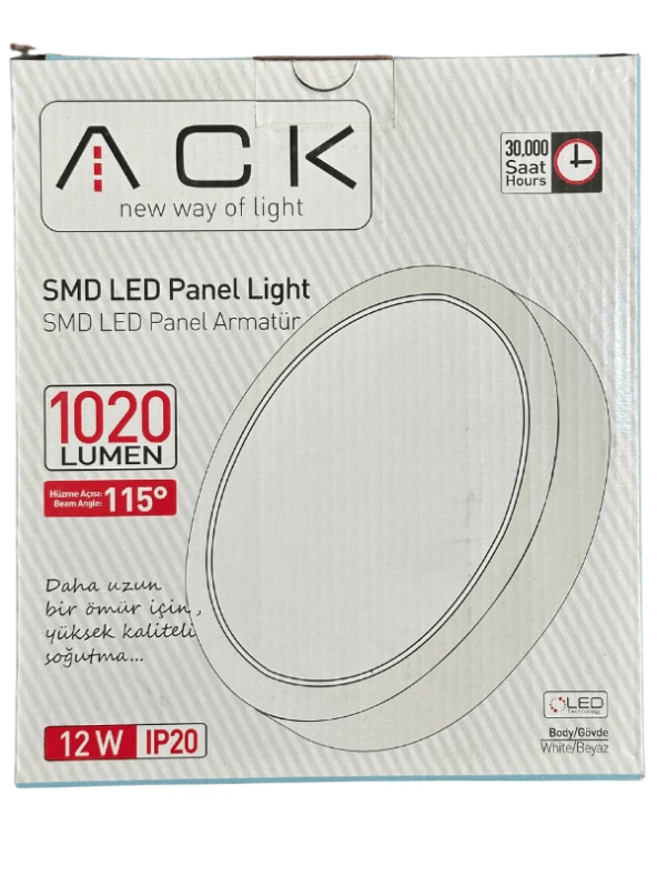 Ack 12W 6500K (Beyaz Işık) Sıva Üstü Led Armat - PttAVM.com - 2025